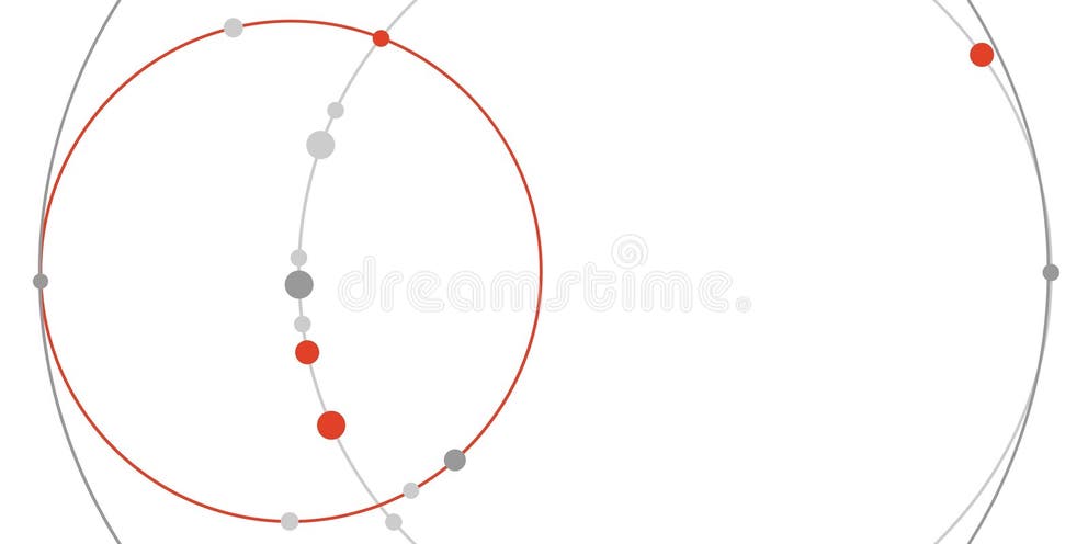 Minimalist Vector Design of Interconnected Lines and Dots, Red ...