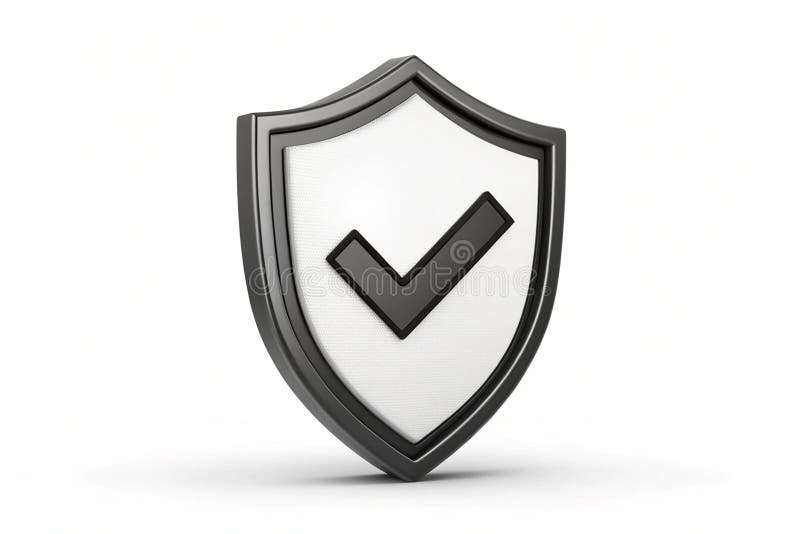 Tick Shield Security Icon Isolated on White Background Stock ...