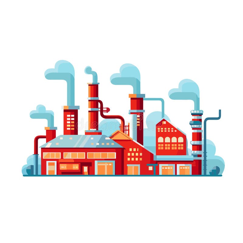 MINIMALIST VECTOR FACTORY BUILDING Stock Vector - Illustration of ...