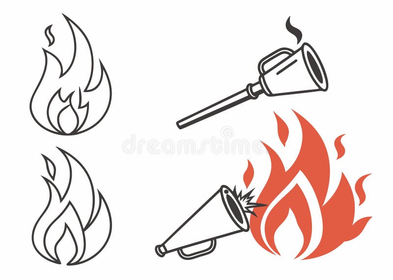 Minimalist Vector Fire Icons for Creative Projects Stock Vector ...