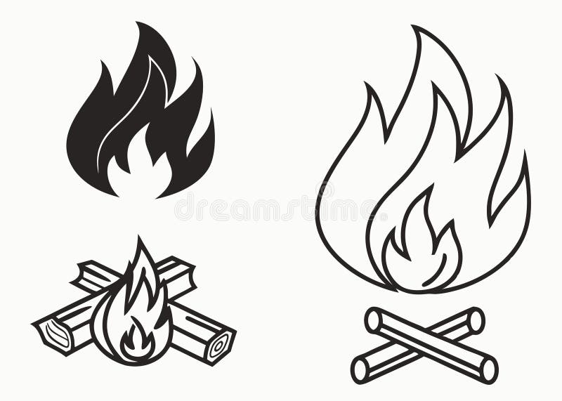 Minimalist Vector Fire Icons for Creative Projects Stock Vector ...