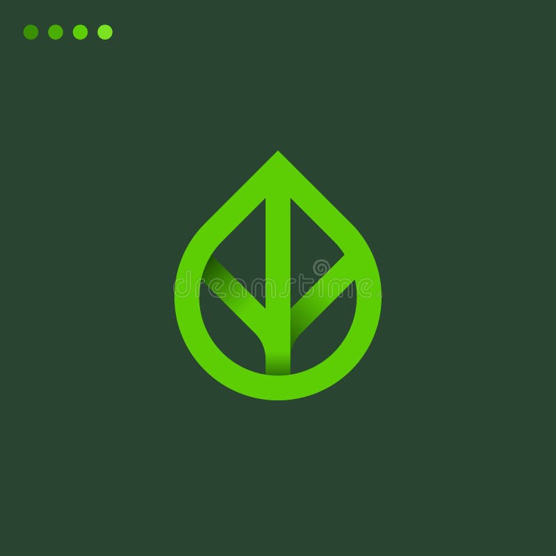 Minimalist Vector Gradient Logo of Leaf. Natural Energy Design Template ...