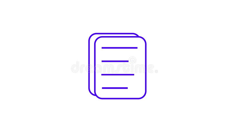 Simple Icon of Two Stacked Documents with Horizontal Lines Stock ...