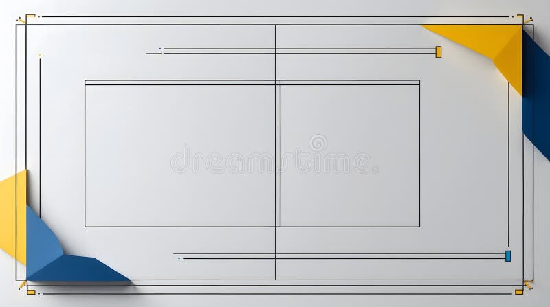 Minimalist Vector Grid Layout with Accent Shapes on White Background ...