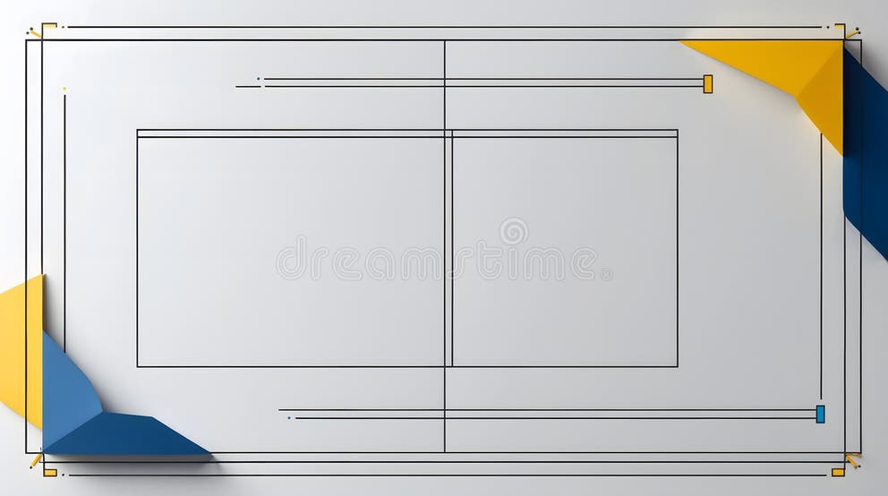 Minimalist Vector Grid Layout with Accent Shapes on White Background ...