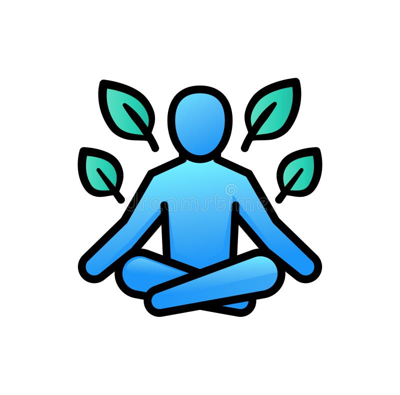 Calm Mind Meditation Yoga Pose Icon Stock Vector - Illustration of ...