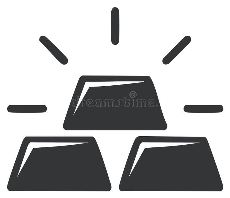 Minimalist Vector Icon of a Shining Stack of Gold Bullion Bars Stock ...