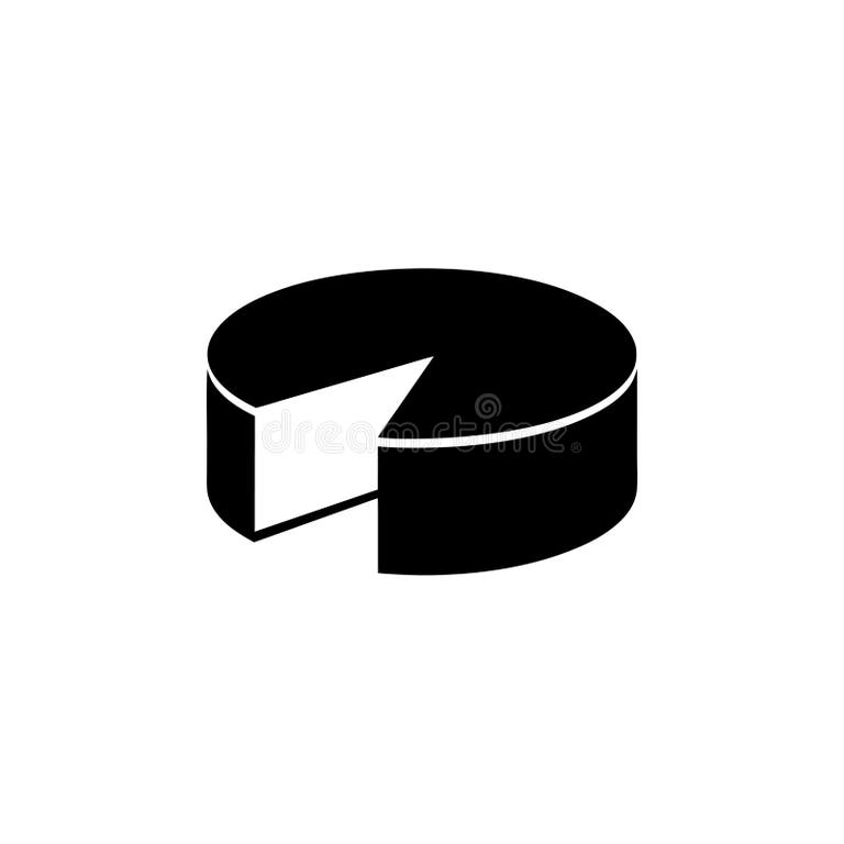 Minimalist Vector Illustration of Black Pie Chart with One Slice ...