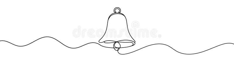 Continuous Line Drawing a Bell with Sound Wave Shape Stock Illustration ...
