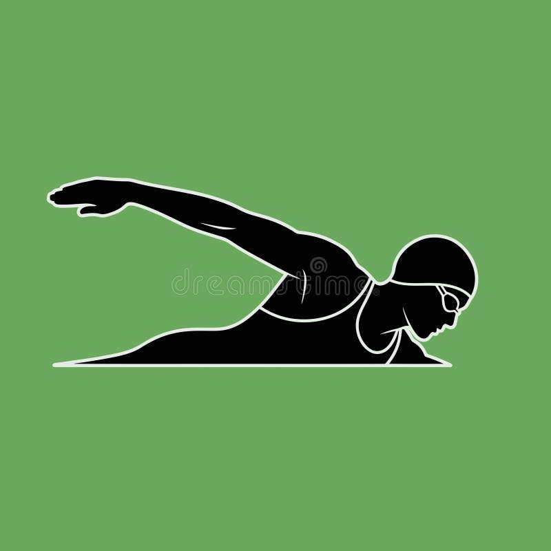 Swimmer Doing Backstroke Vector Icon Stock Image - Illustration of ...