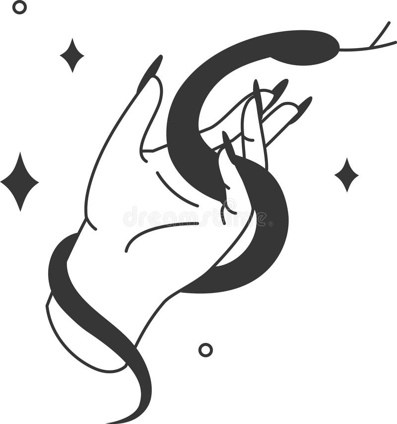 Minimalist Vector Illustration Featuring an Elegant, Stylized Hand with ...