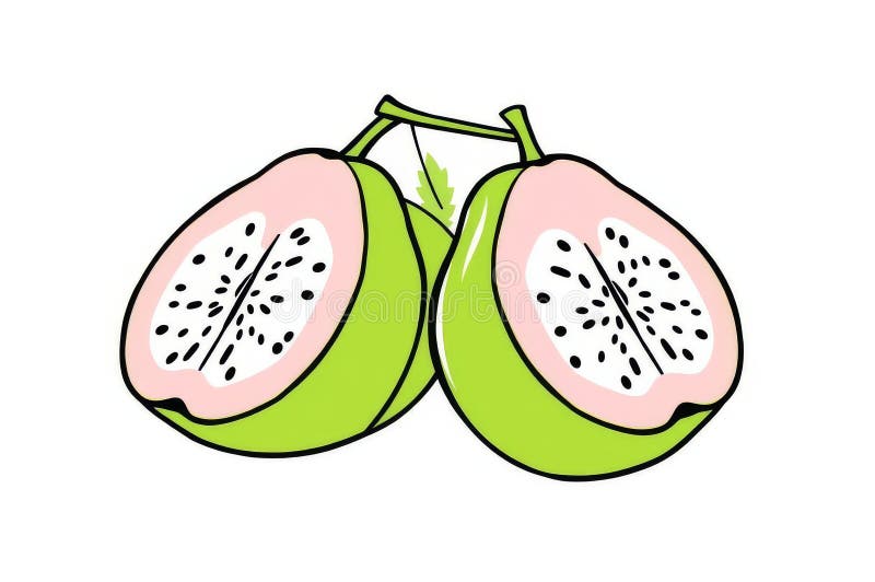 Outline Guava Fruit & Vegetable Icon Stock Illustration - Illustration ...