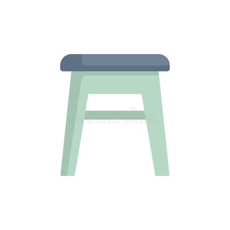 Green Stool with Soft Seat on White Background Stock Illustration ...