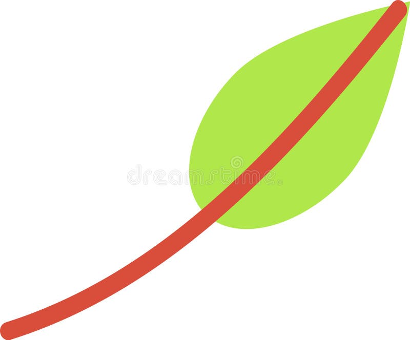 Minimalist Vector Illustration Featuring a Stylized Green Leaf Adorned ...