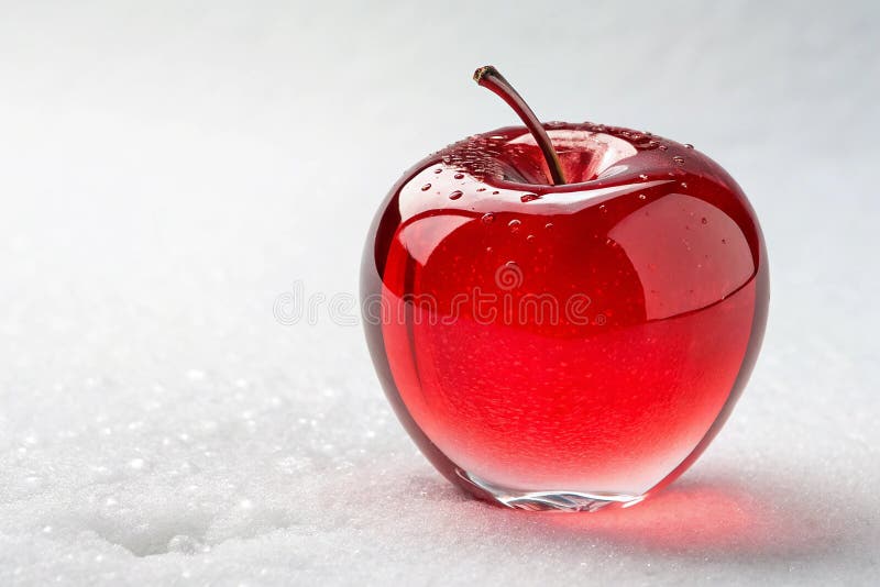 Apple_red. Red Apple Made of Glass on White Background Stock ...