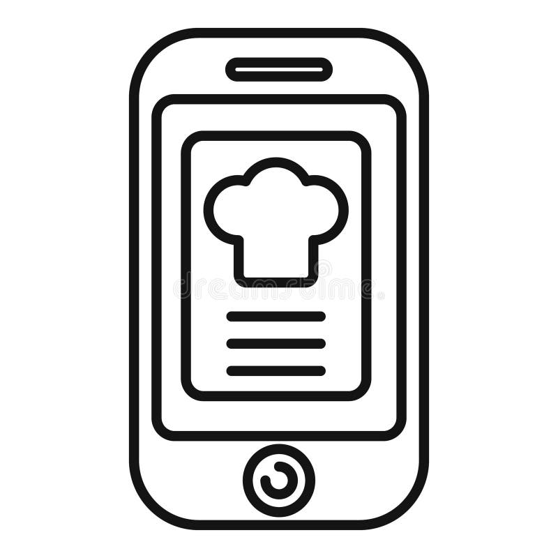 Online Food Ordering App Icon Showing a Chef Hat Displaying on a ...