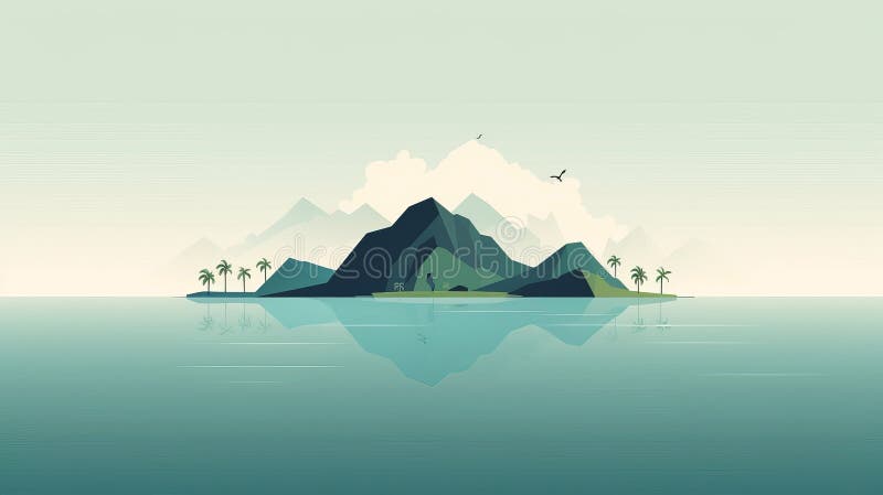 Minimalist Vector Illustration of Islands Stock Illustration ...