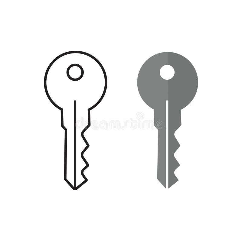 A Minimalist Vector Illustration of a Key and Lock, Representing ...