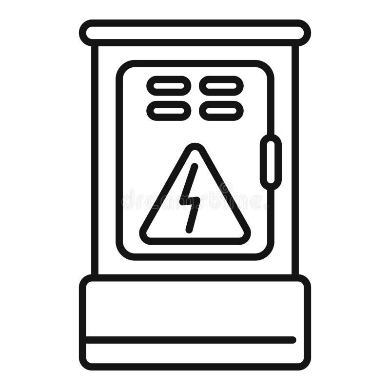 Outdoor Electrical Control Panel with Warning Sign Showing High Voltage ...