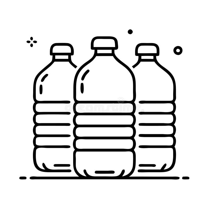 Minimalist Vector Illustration of Plastic Water Bottles for Eco ...