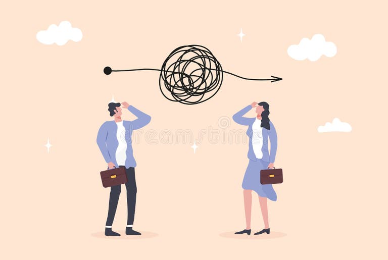 Minimalist Vector Illustration Representing a Complicated Problem ...