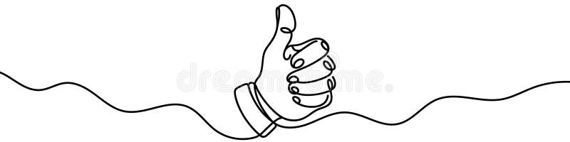Continuous Line Drawing of Hand Showing Thumb Up Gesture Stock ...