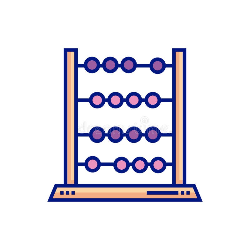 Flat Line Art Abacus Icon for Math and Education Projects Stock ...