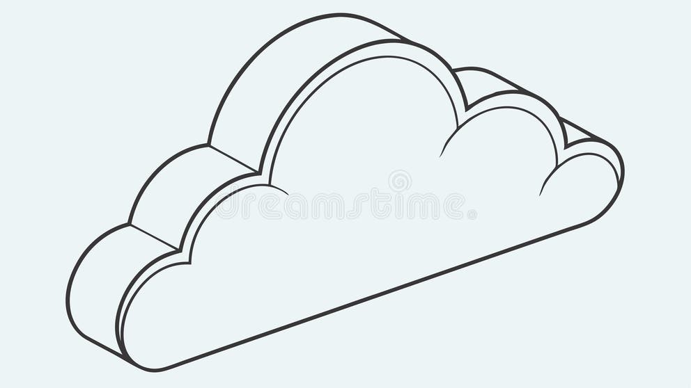 Simple Cloud Icon, Weather and Data Storage, Vector Design Generative AI Stock Illustration ...