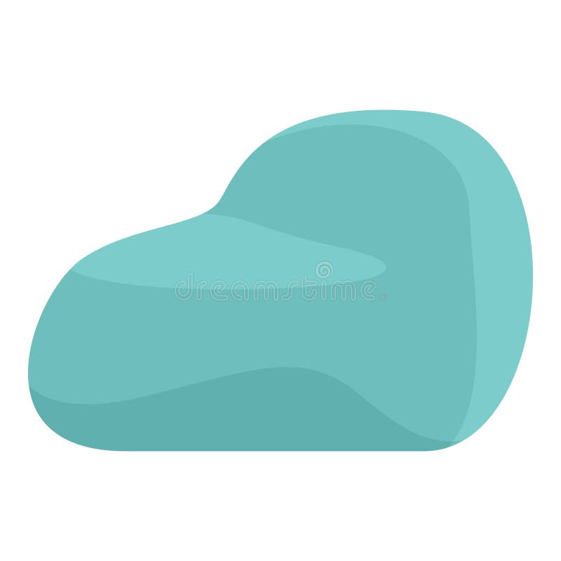 Minimalist Vector Illustration of a Stylized Blue Pebble with a Smooth ...