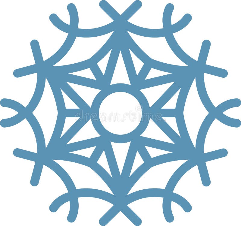 Minimalist Vector Illustration of a Stylized Light Blue Snowflake with ...