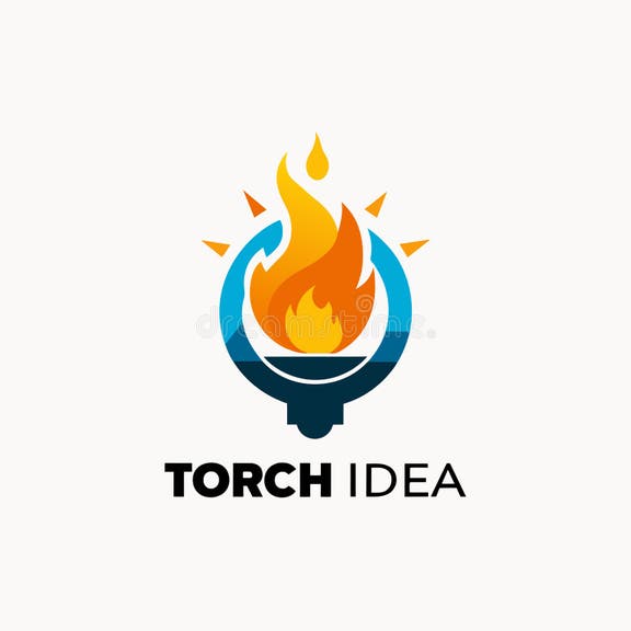 A Minimalist Vector Logo Featuring a Torch Design with the Words Torch ...