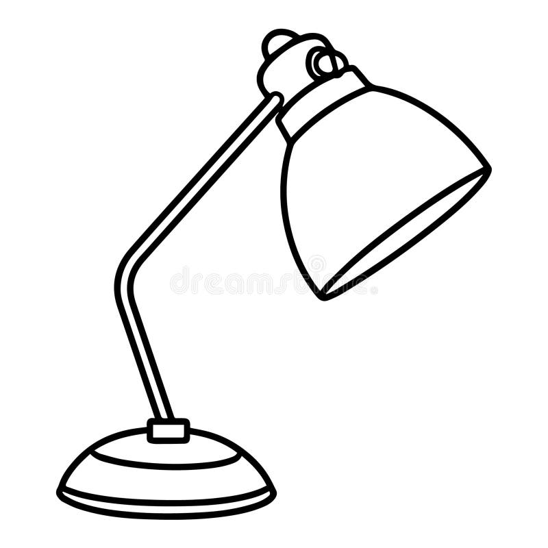 Minimalist Vector Outline of a Desk Lamp Icon for Versatile Use Stock ...
