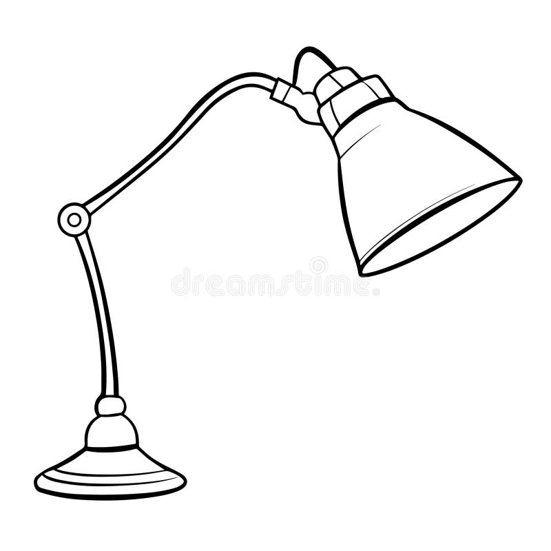 Minimalist Vector Outline of a Desk Lamp Icon for Versatile Use Stock ...