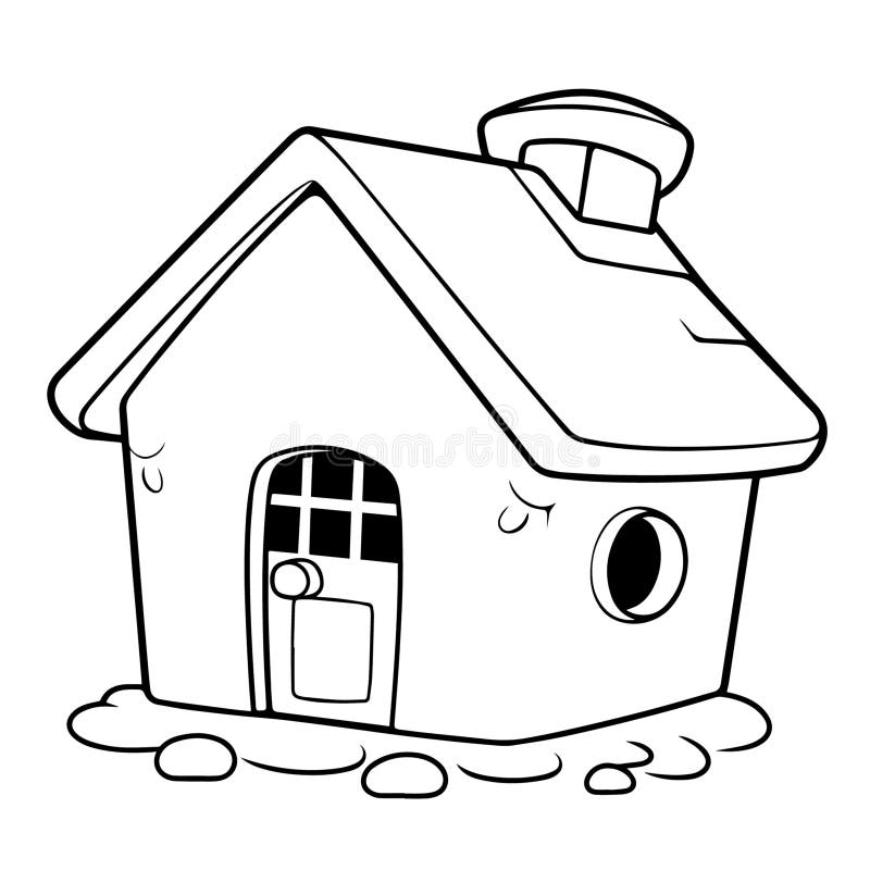 Minimalist Vector Outline of a Dog House Icon for Versatile Use Stock ...