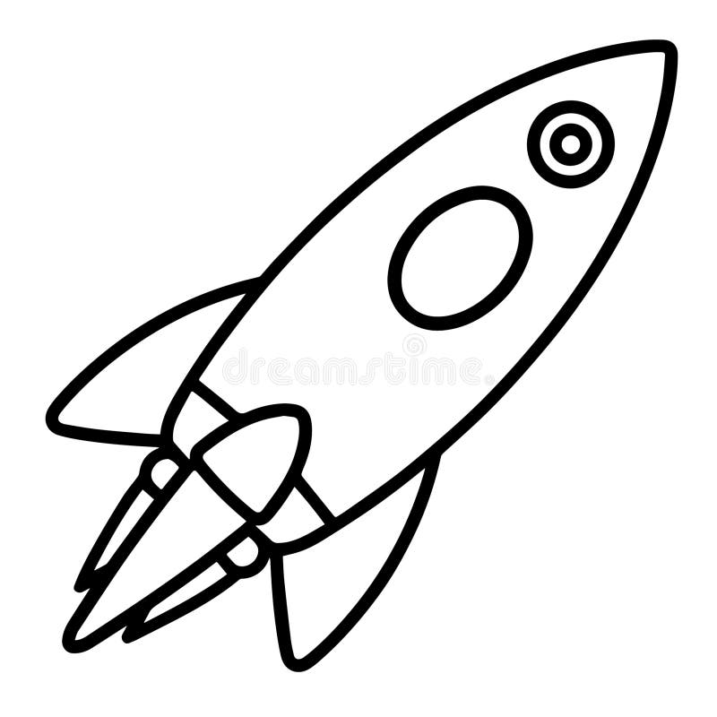 Minimalist Vector Outline of a Rocket Icon for Versatile Use Stock ...