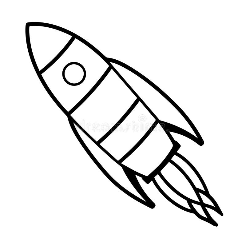 Minimalist Vector Outline of a Rocket Icon for Versatile Use Stock ...