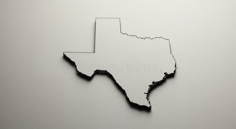 Texas State Outline, Simple Vector Map Silhouette Stock Illustration ...