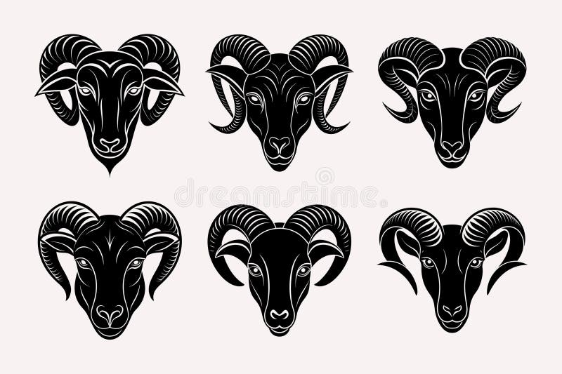 Rams Head Silhouette Stock Illustrations – 350 Rams Head Silhouette ...