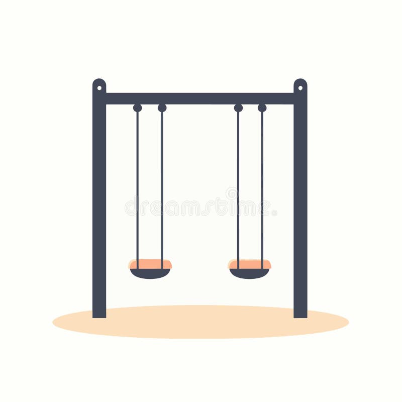 Minimalist Vector of Swing Set at an Empty Playground Stock ...