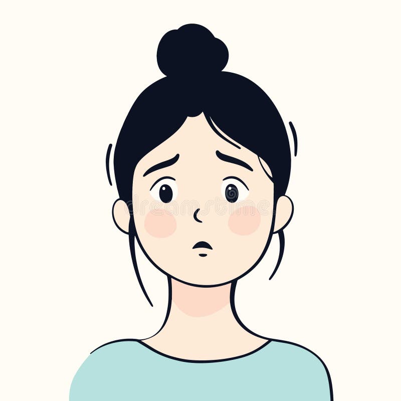 Minimalist Vector of Woman Raising an Eyebrow Curious Expression Stock ...