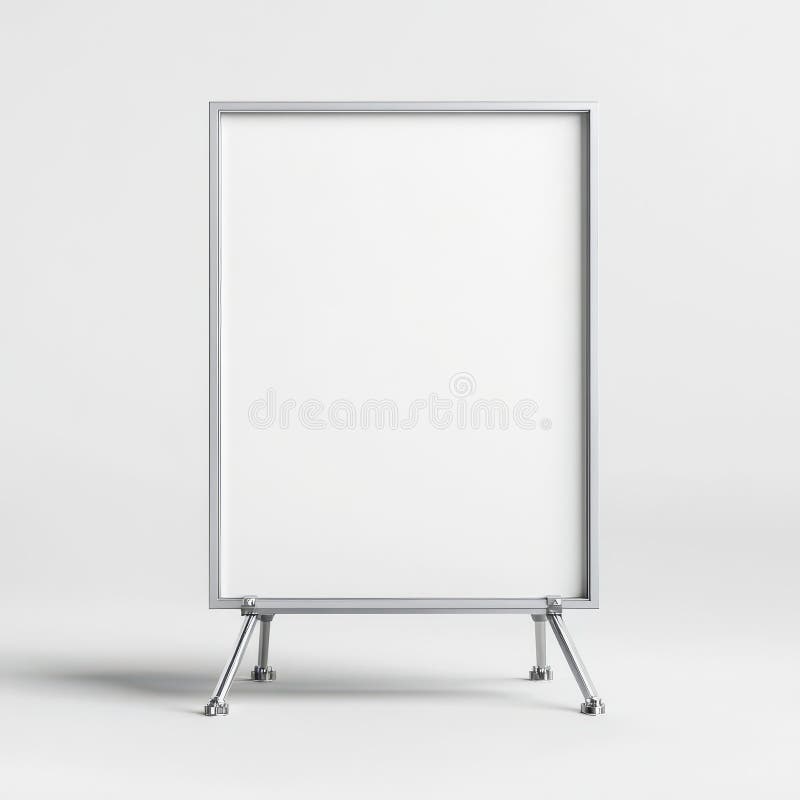 Minimalist Vertical Billboard with Metal Frame Stock Illustration ...