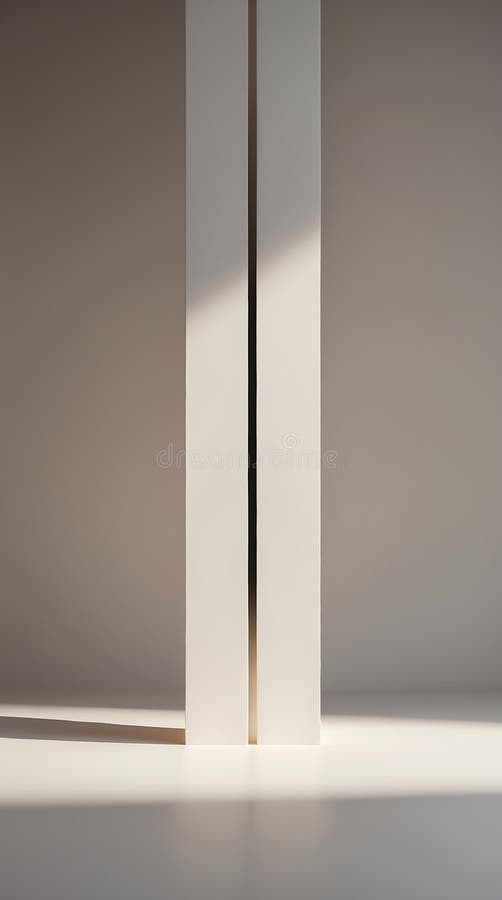 Minimalist Vertical Line Design with Soft Light Casting Shadows on a ...