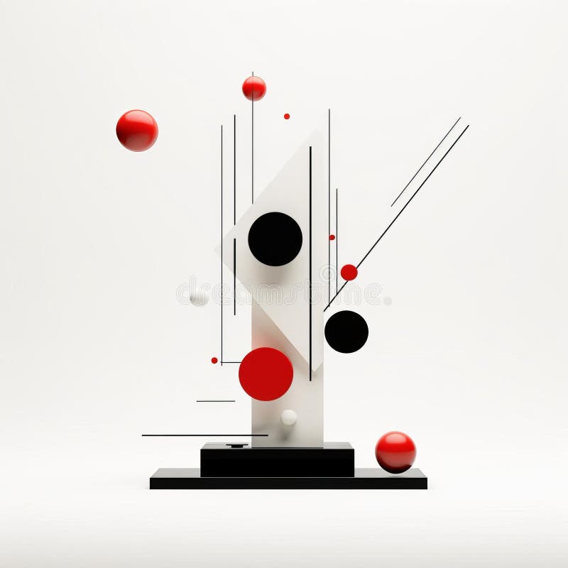 Minimalist Video Art Composition on White Isolated Background Stock ...