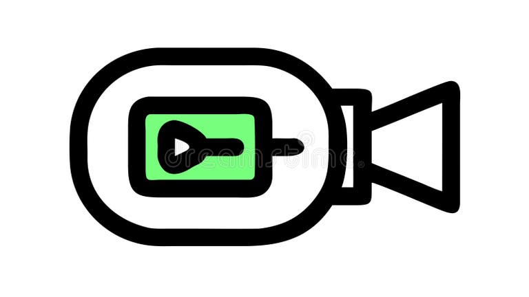 Minimalist Video Camera Outline Icon for Core Functionality, Vector ...
