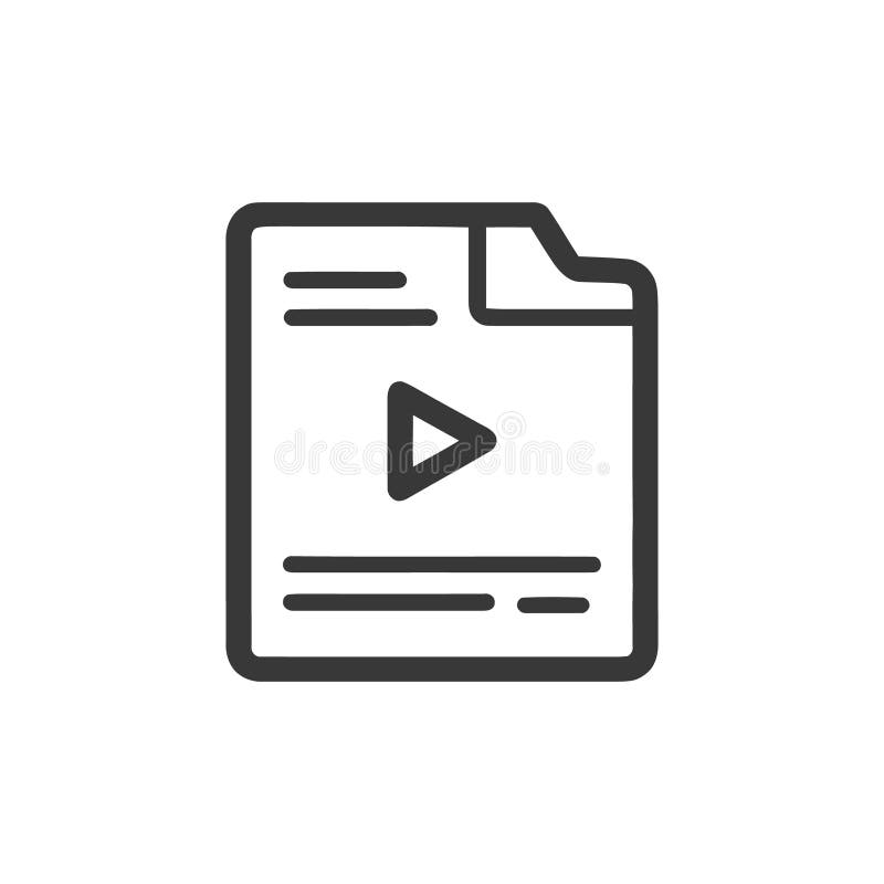 Video File Document Icon, Play Button on Paper Sheet Stock Vector ...