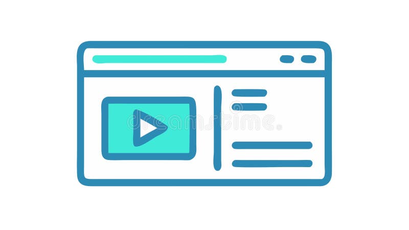 Minimalist Video Interface Icon with Play Button, Vector Design ...