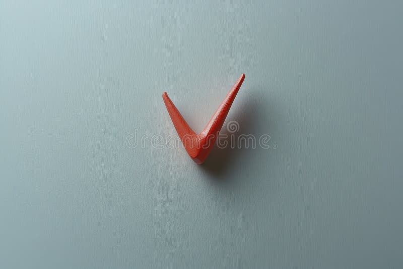 Minimalist View of an Orange Coat Hook Resembling a Checkmark Symbol on ...