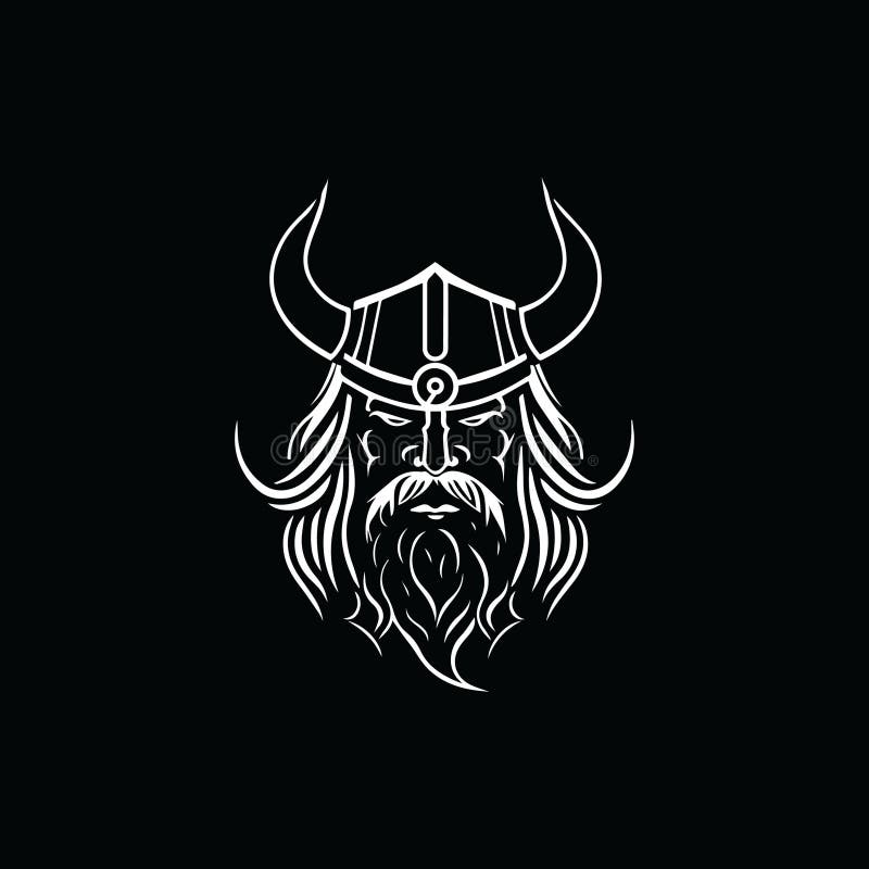 Minimalist Viking Head Logo Symbol Vector Stock Vector - Illustration ...
