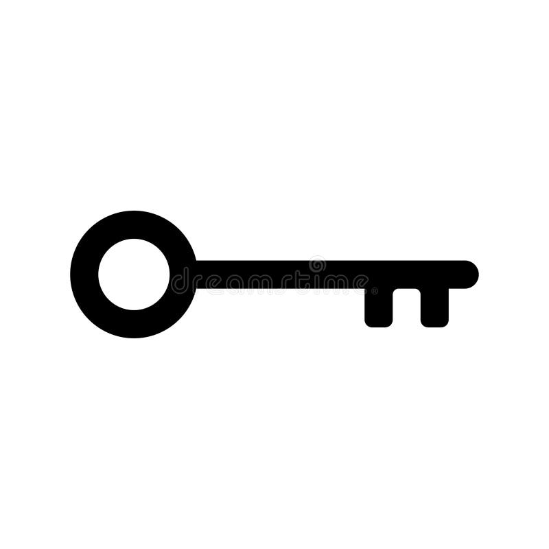 Vintage Key Icon Vector or Black Silhouette Key Symbol Design Stock ...