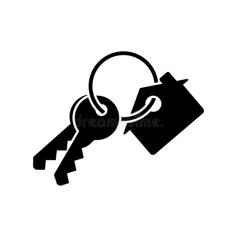 Vintage Key Icon Vector or Black Silhouette Key Symbol Design Stock ...